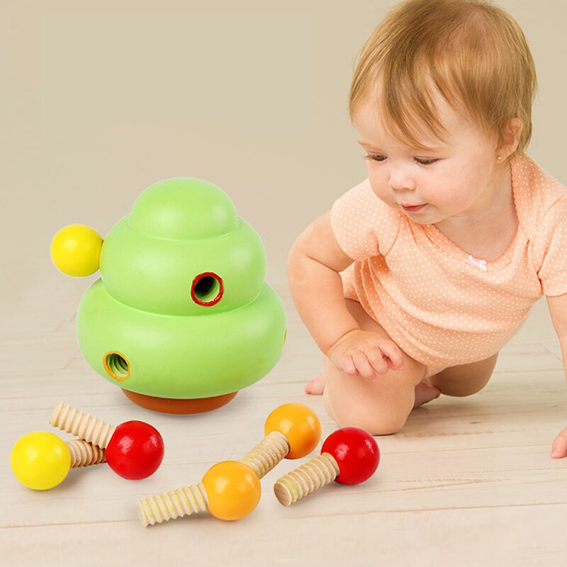 Baby Wooden Screw Sorting Tree Preschool Puzzle Ga... – Grandado