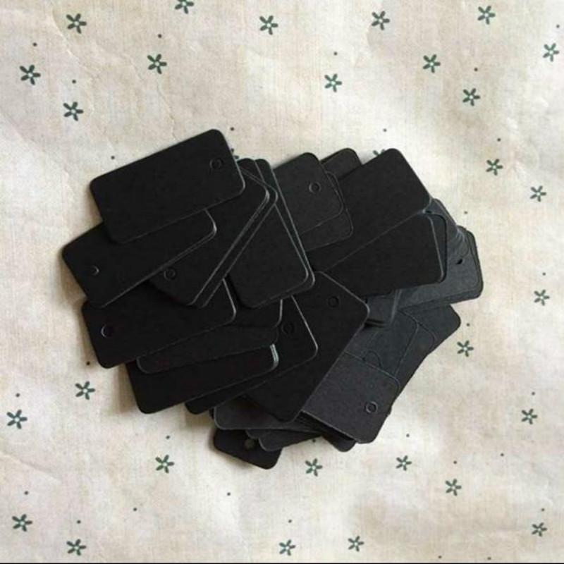 2* 4 Cm Black Paper Rectangle Cardboard Label Clot... – Grandado
