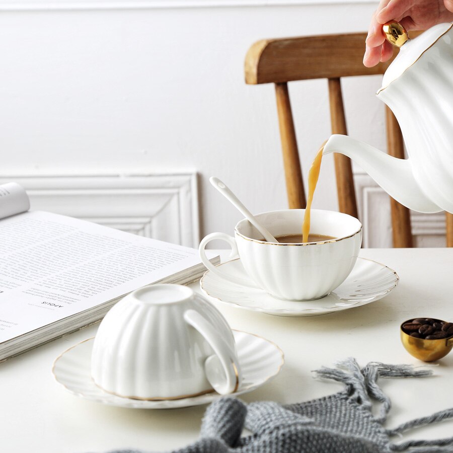 Muzity keramiska kaffekopp tefat med sked ben pors... – Grandado