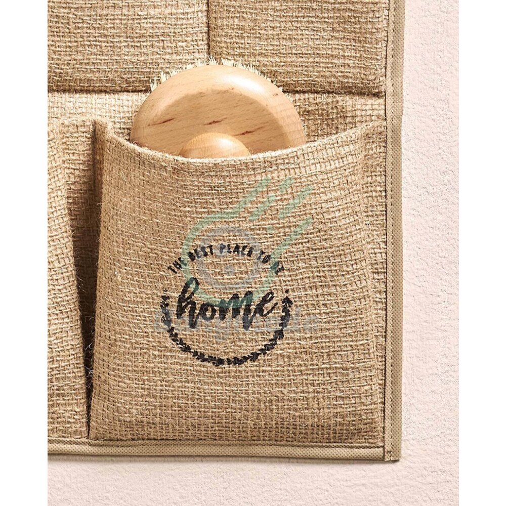 2 Tier Wall Mounted Jute Organizer 35x45 cm. Wall ... – Grandado