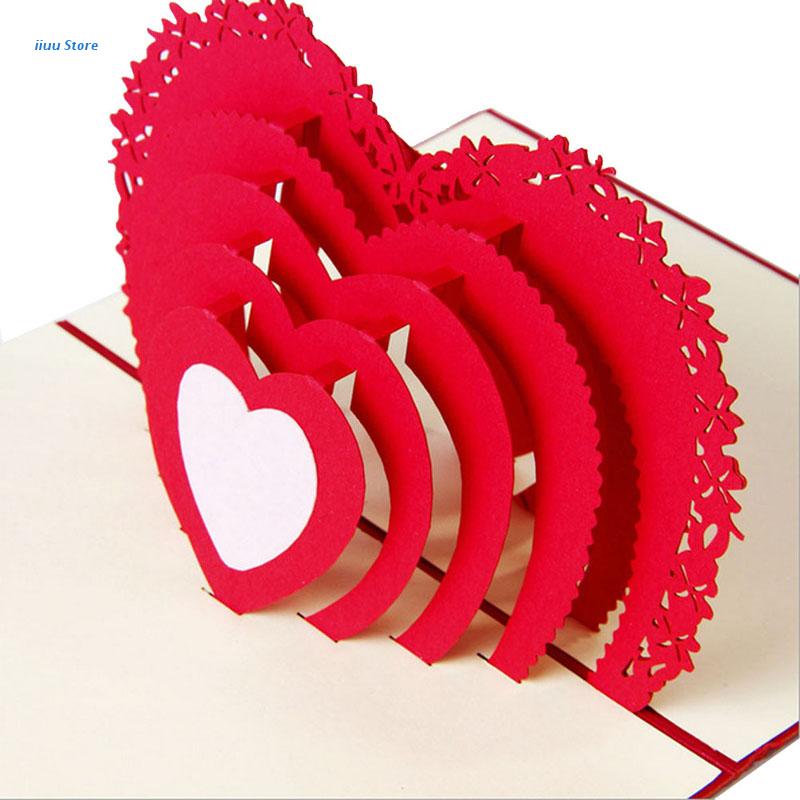 3D Up Card Heart to Heart Anniversary Valentine Bi... – Grandado