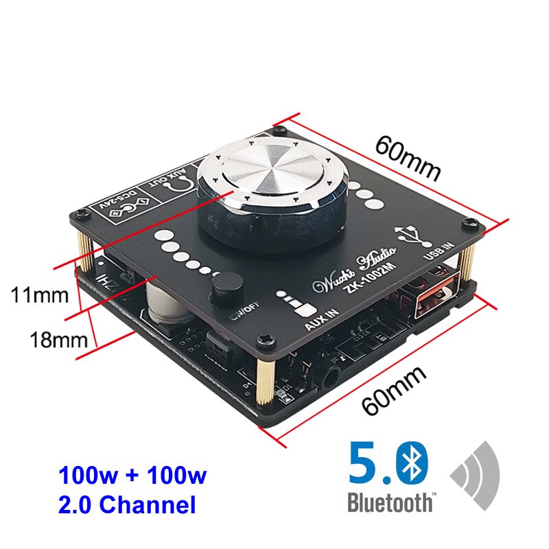 100W+100W Audio Power Amplifier Bluetooth 5.0 Wire... – Grandado