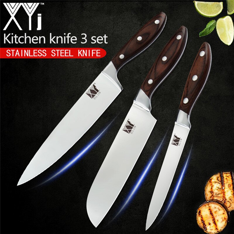 XYj Kitchen 3PCS Stainless Steel Knives Set 8'' Ch... – Vicedeal