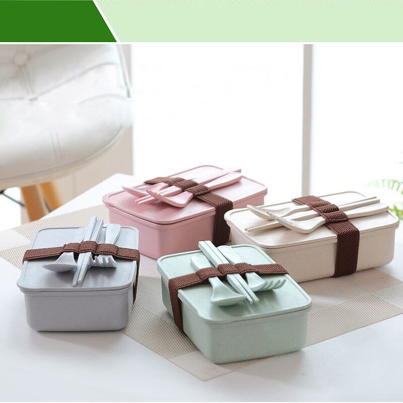 Portable 600ml Lunch Box +Spoon Fork Chopsticks Ba... – Grandado