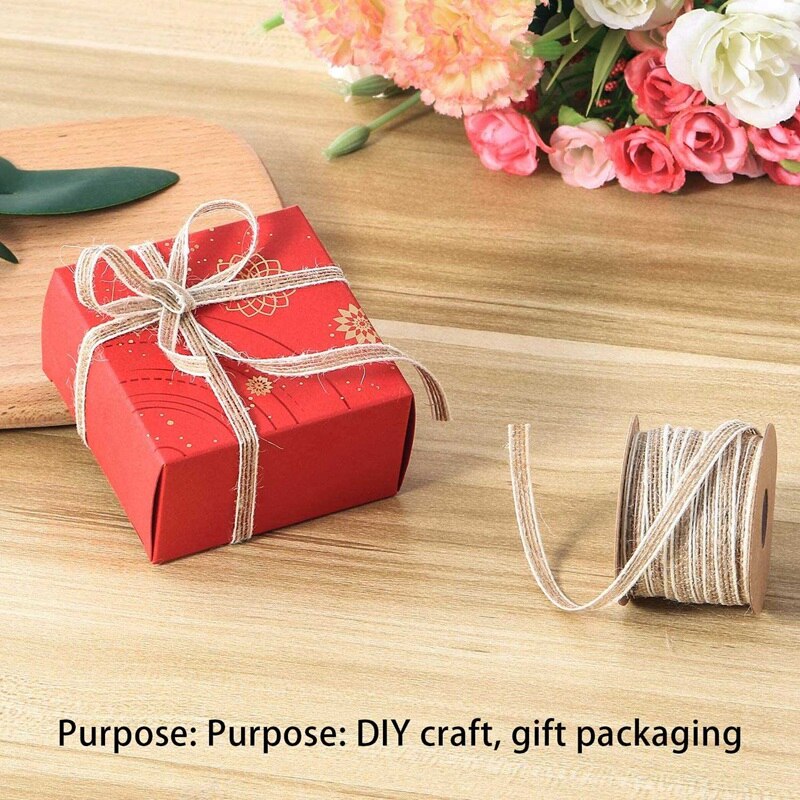 4 Rolls Natural Jute Hessian Ribbon Vintage Rustic... – Grandado