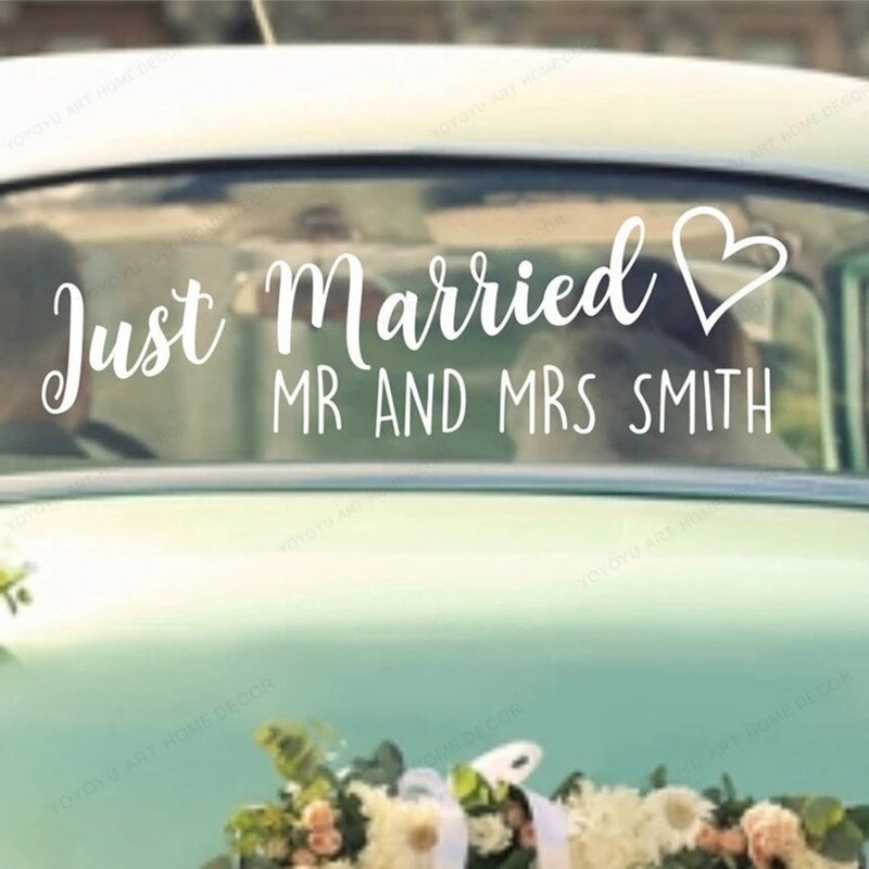Mr And Mrs Car Wedding Decal Just Married Wedding ... – Vicedeal