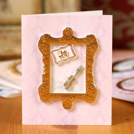 vintage frame cards paper gold frame mini greeting... – Grandado