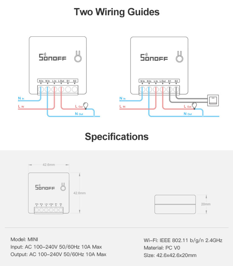 Sonoff MINI DIY APP Smart Remote Control Timer Sch... – Vicedeal