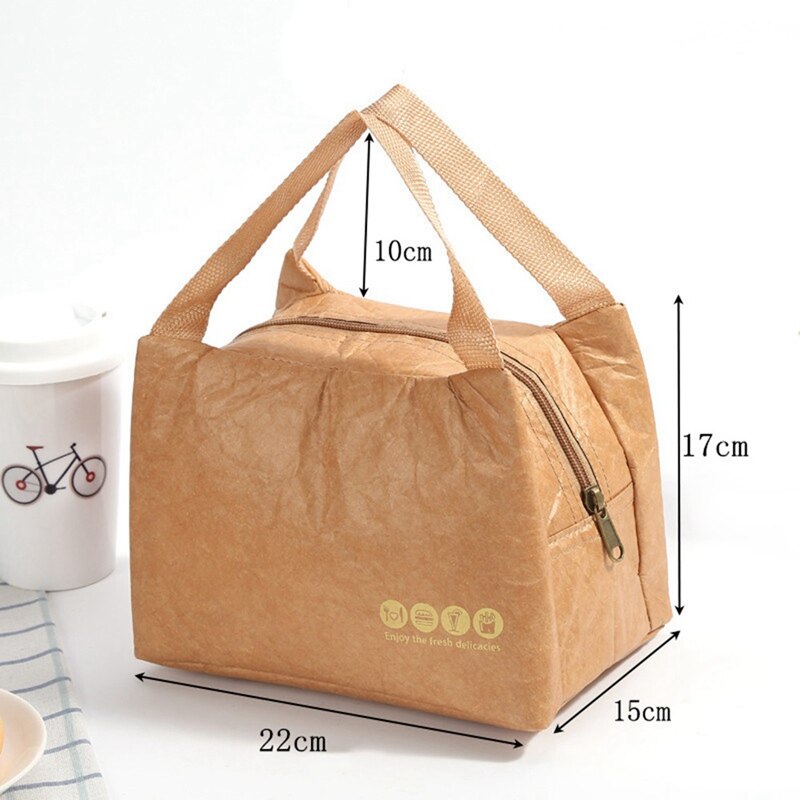 Kraft Paper Tyvek Color Portable Lunch Bag Thermal... – Grandado