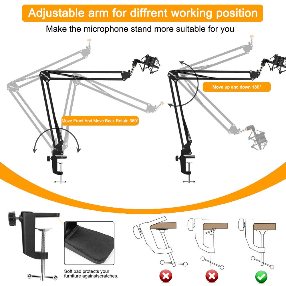 Microphone Stand For Blue Yeti With Pop Filter And... – Grandado
