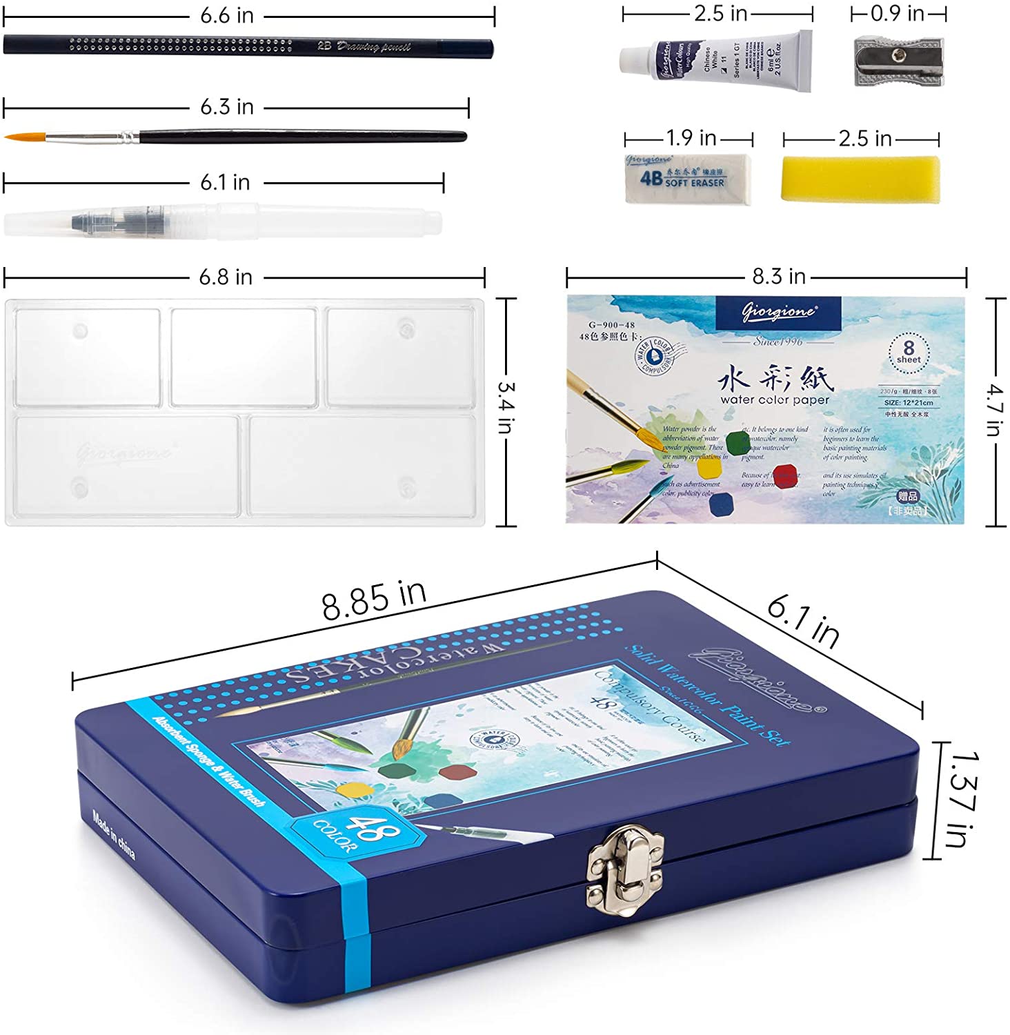 12-48 Colors Watercolor Painting Box Solid Pigment... – Grandado