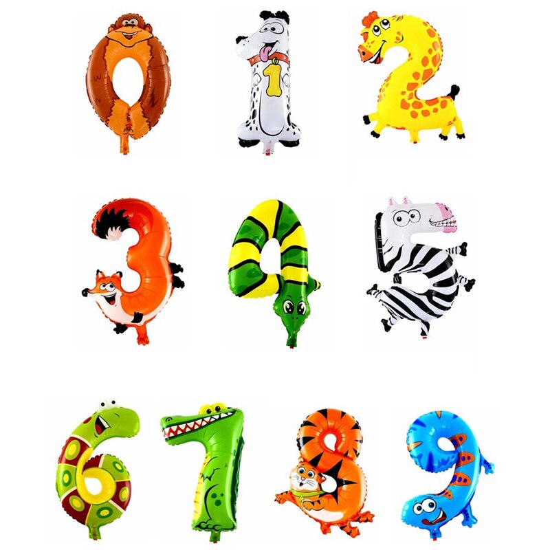 10 unids/set número con de animal globos inflables... – Grandado