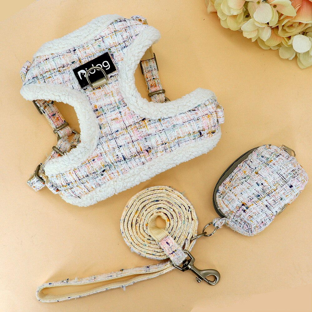 Warm Dog Harness Leash Set Soft Fleece Thick Pug P... – Vicedeal