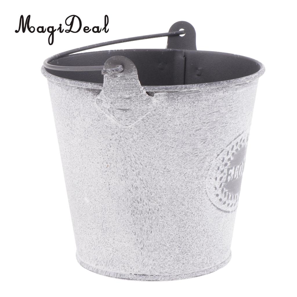 Vintage Metal Tin Flower Bucket Plants Herb Pot Ta... – Vicedeal