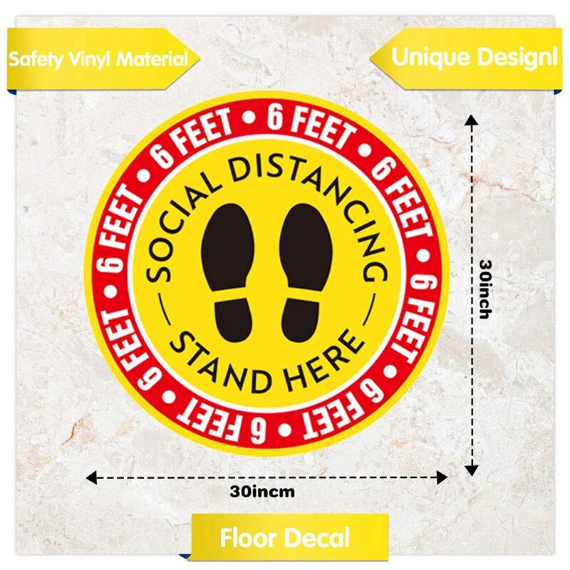 Social Distancing Floor Decals - Round Slip Remova... – Grandado