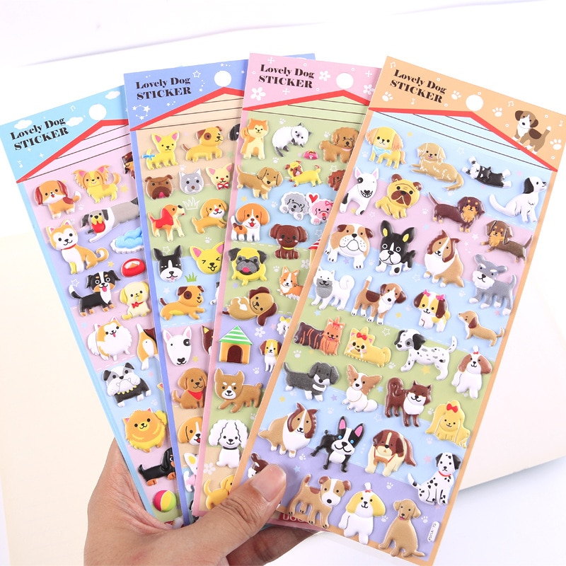 Lovely Dog Puppy 3D Decorative Stickers Adhesive S... – Grandado