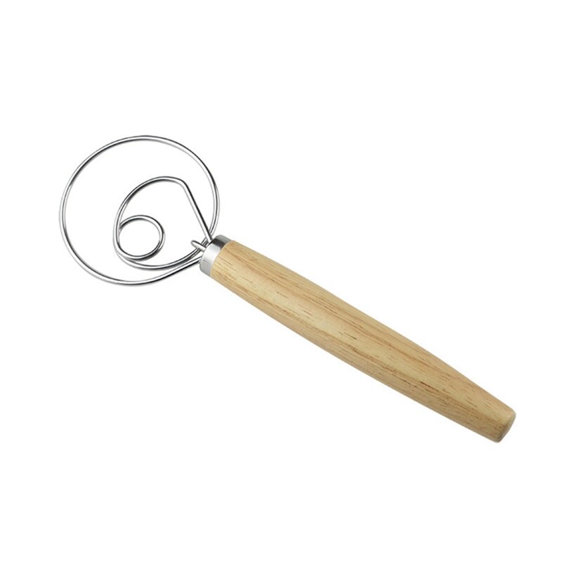 Flour Coil Mixer With Wooden Handle Dough Whisk Do... – Grandado