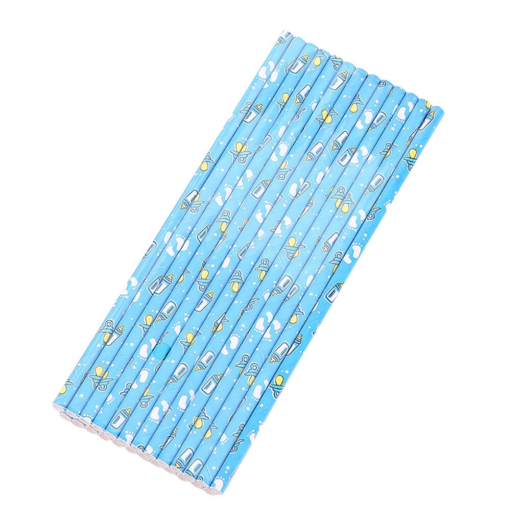 25Pcs Blue Kitchen Paper Straws For Wedding Party ... – Vicedeal