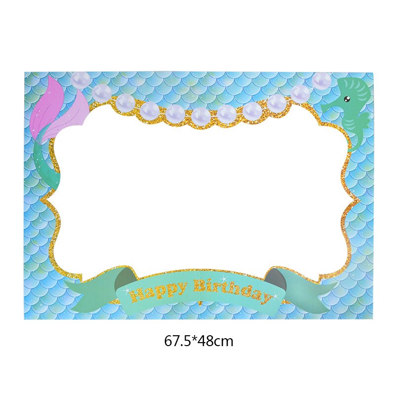 Mermaid Theme Party Decoration Photo Props Frame L... – Grandado