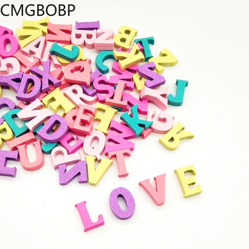 100Pcs Colorful 15mm Wooden Letters Wooden Alphabe... – Vicedeal