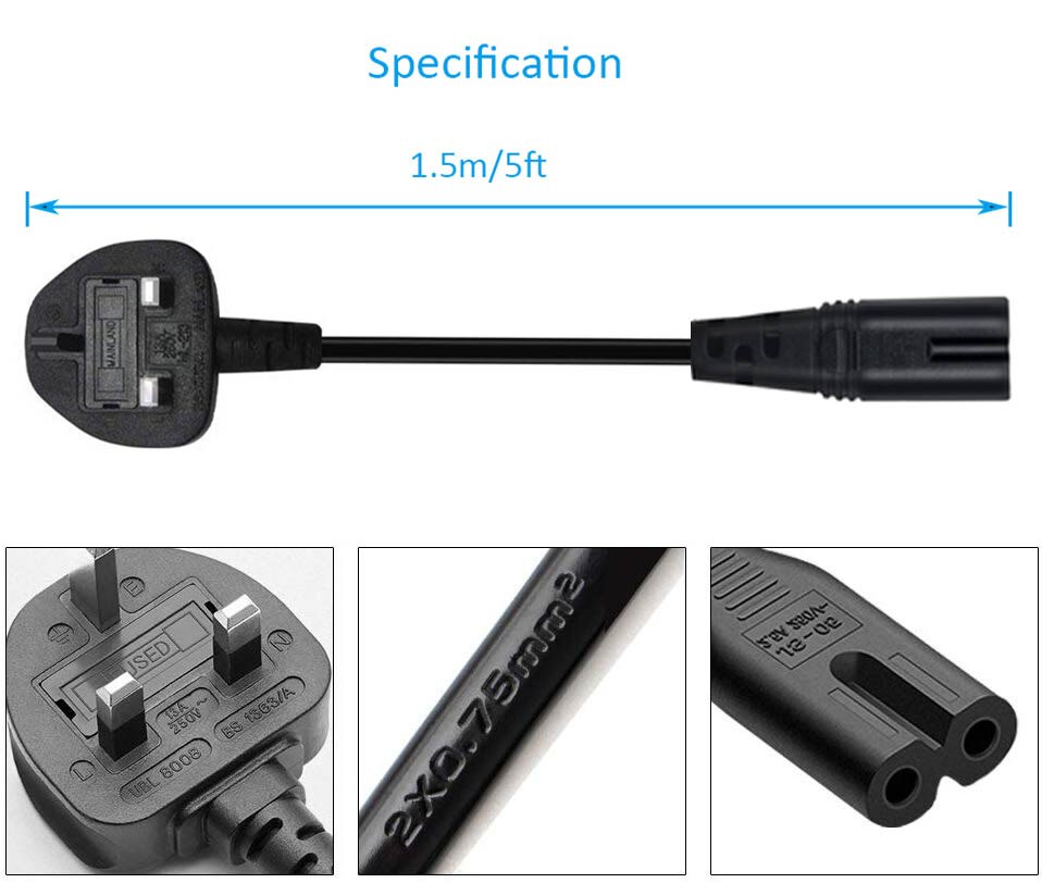 2 Prong Slot Printer Power Cord Cable for HP Envy/... – Grandado