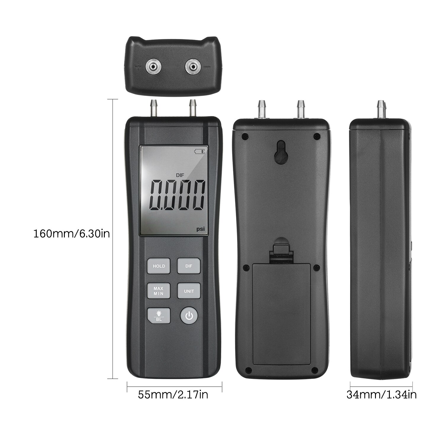 KKmoon Dual-port Digital Manometer Handheld Differ... – Grandado