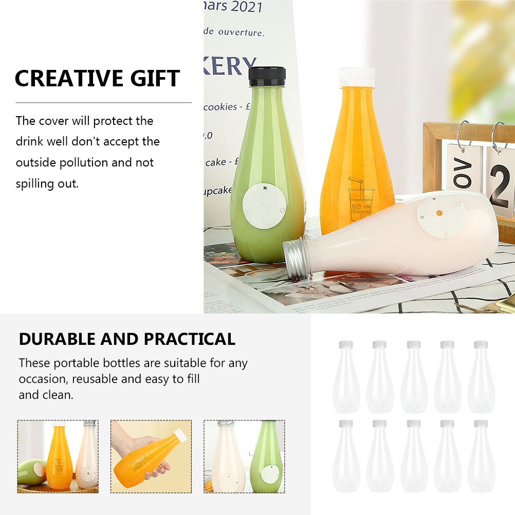 10 Pcs Bottles Plastic Beverage Bottle Storage Bot... – Vicedeal