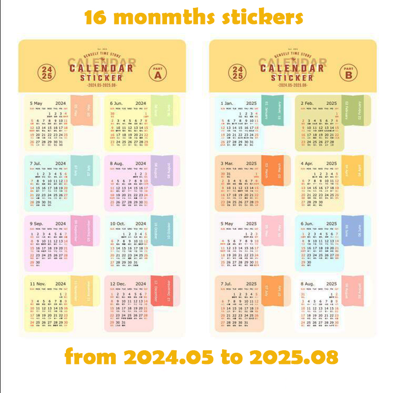 2025 2026 Calendar Stickers Kawaii Journal Planner... – Vicedeal