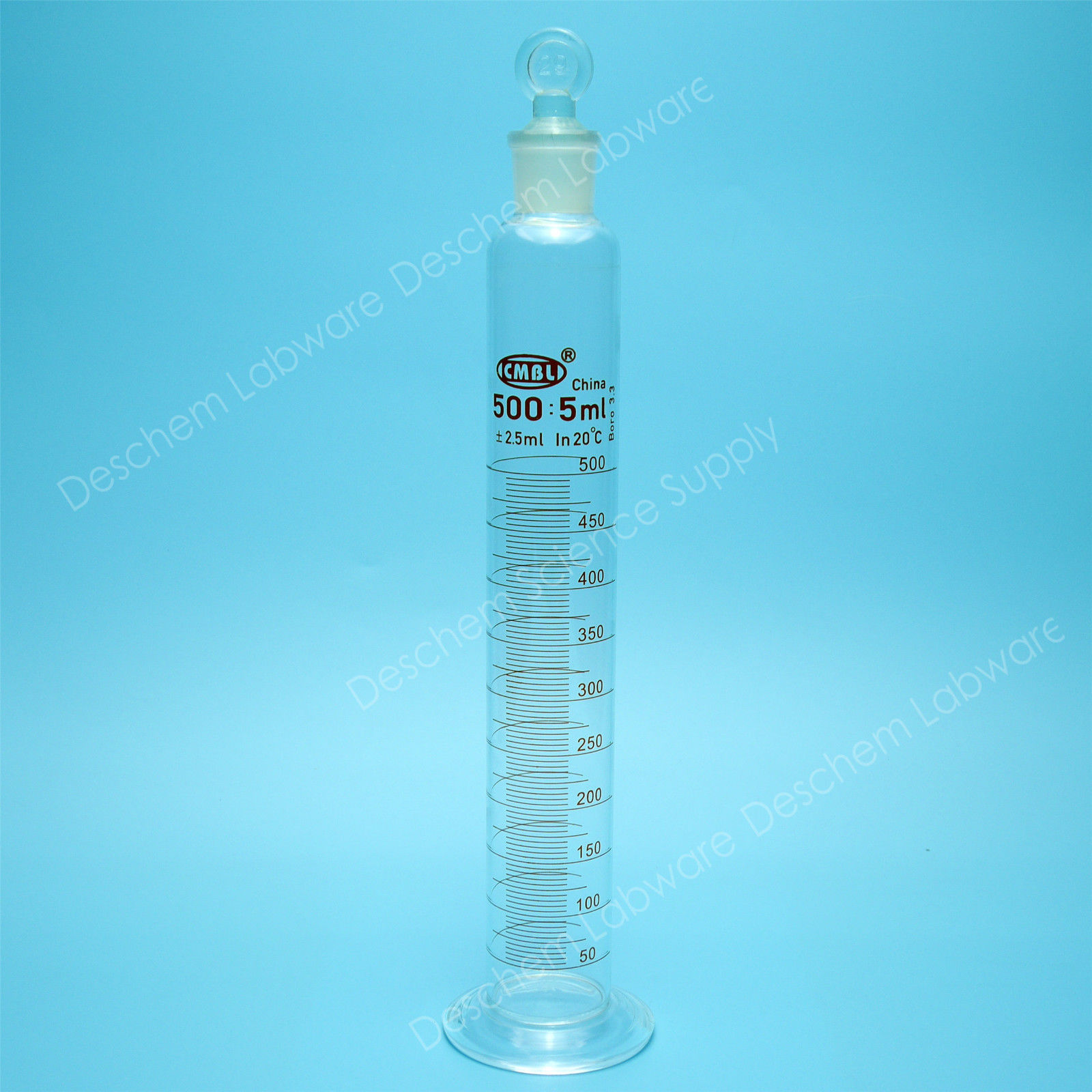 500ml Glass Measuring Cylinder Ground Joint W/Stop... – Grandado