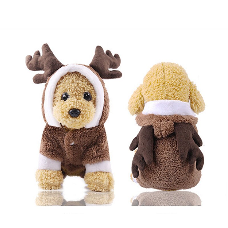 Höst och vinter fleece varma knappar hund hoodie s... – Grandado