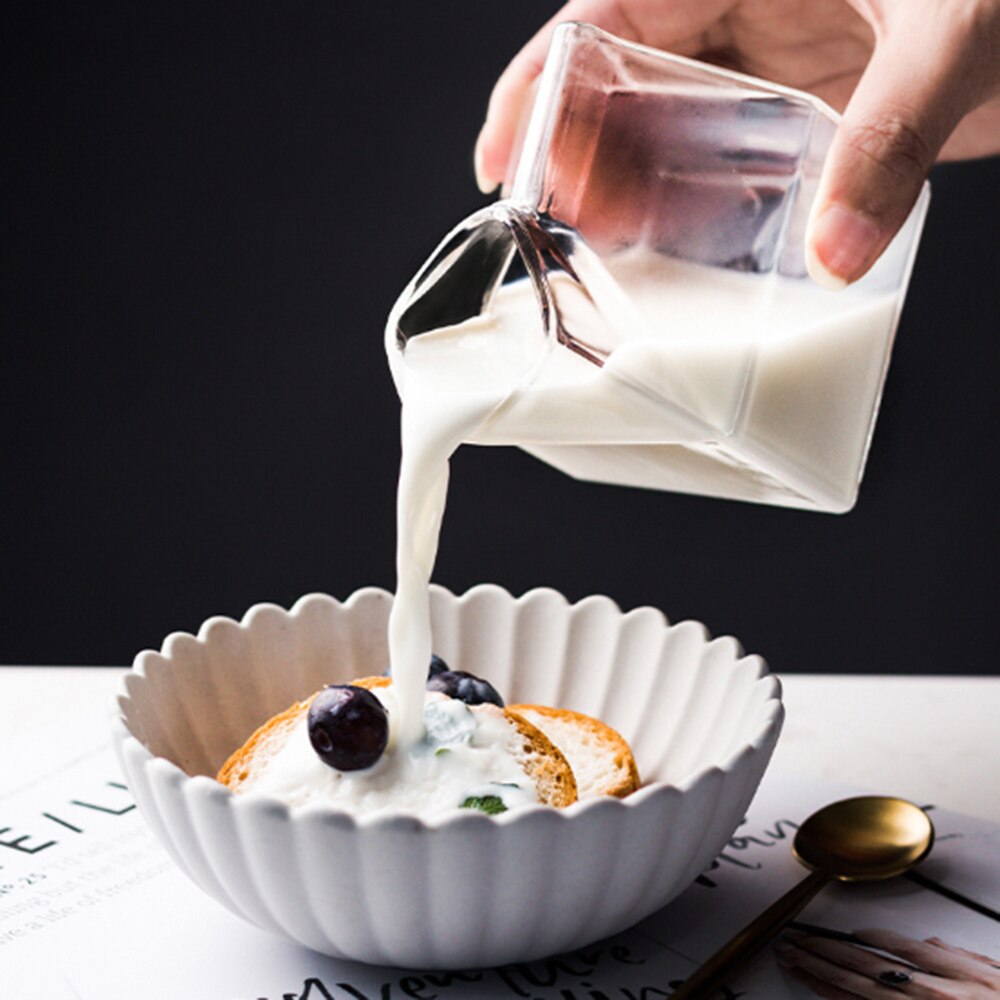 1Pc 350ML Glass Milk Mug Carton Square Milk Box Co... – Grandado