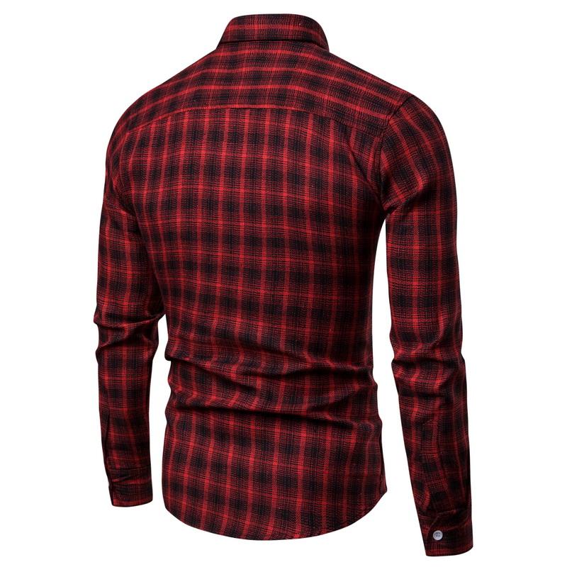 Plaid Shirt Mannelijke Trouwjurk Lange mouw Heren ... – Grandado