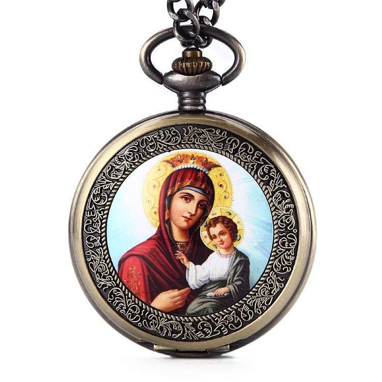 Retro Blessed Virgin Mary Embrace Child Jesus Pock... – Grandado