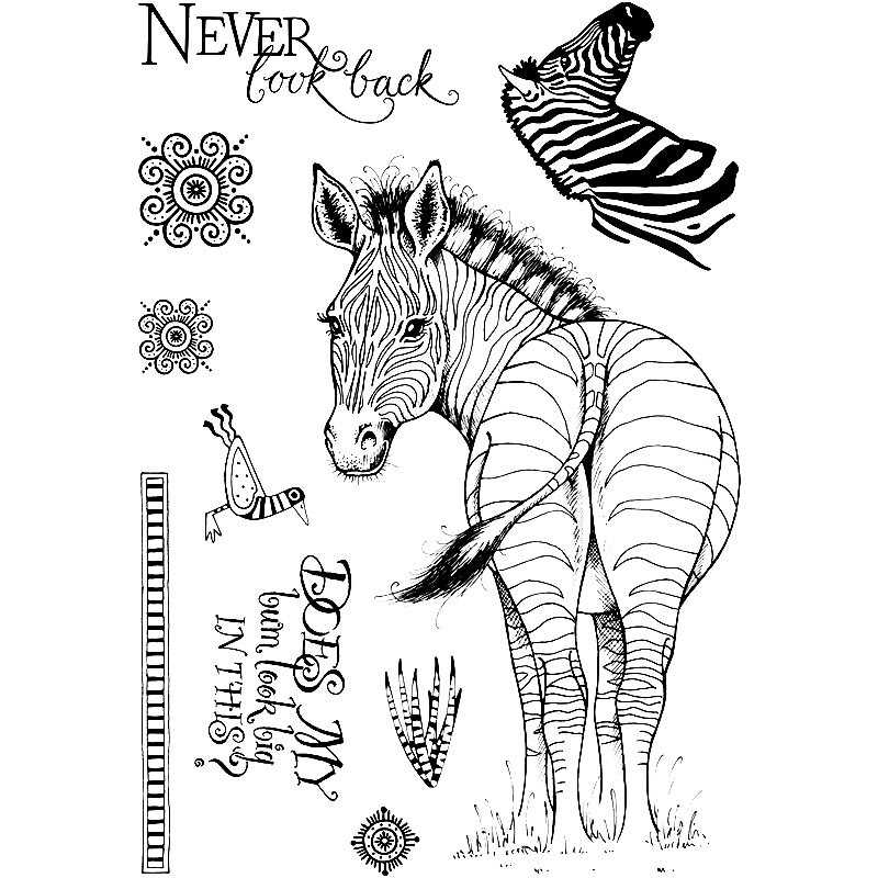 6 x 8.2 tum zebra klara stämpel djur genomskinliga... – Grandado