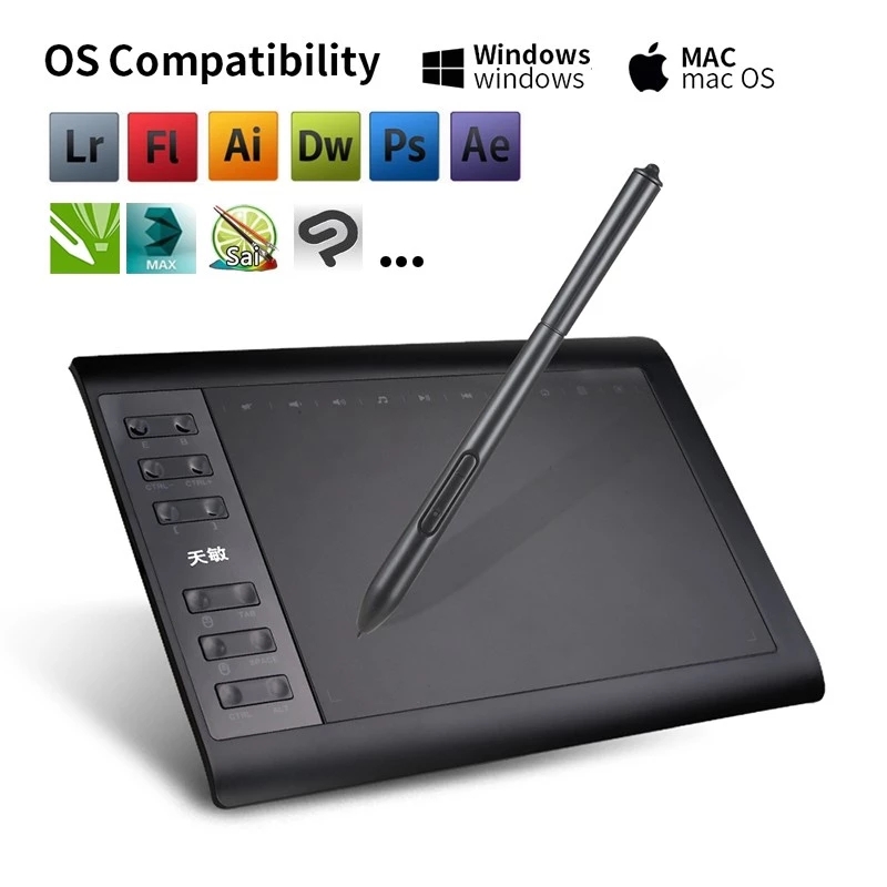 10moons G10 Digital Tablet 10x6 Inch 8192 Levels E... – Vicedeal