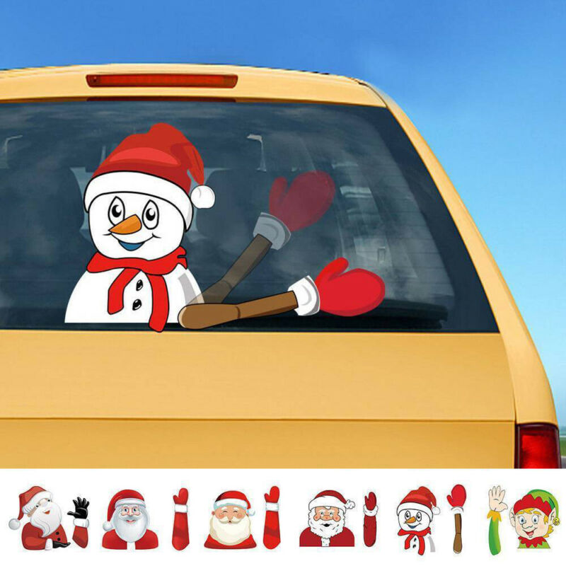 Kerst Achterruit Kerstman Raamstickers Auto Ruiten... – Vicedeal