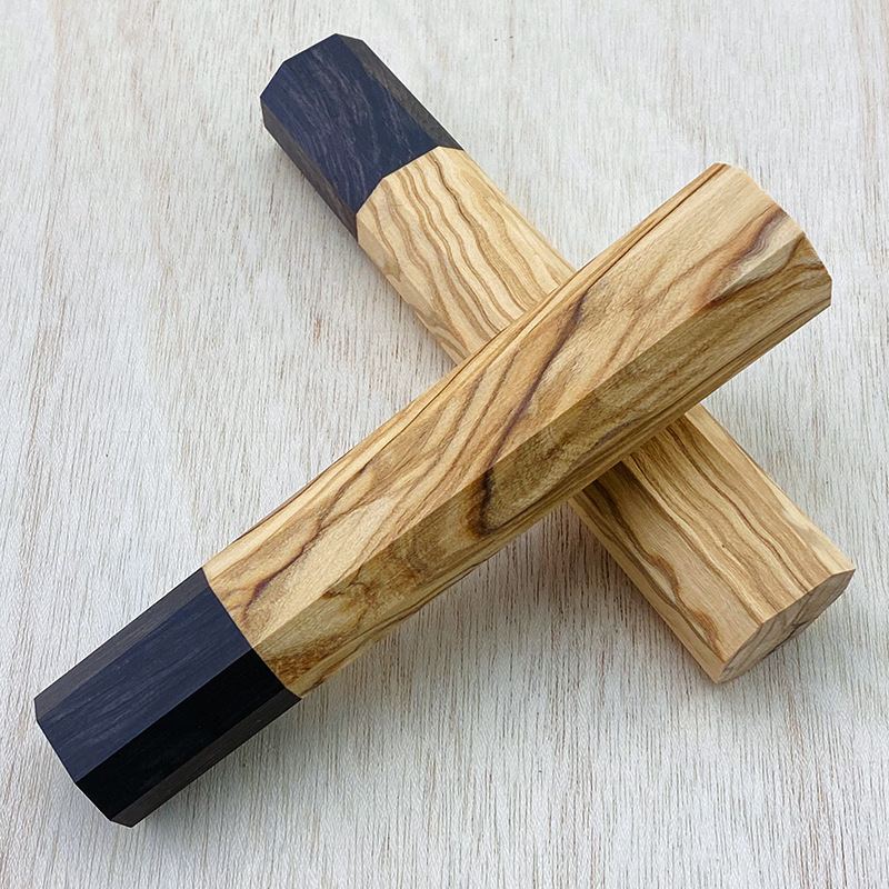 Olive Wood Octagonal Knife Handle For DIY Japanese... – Grandado