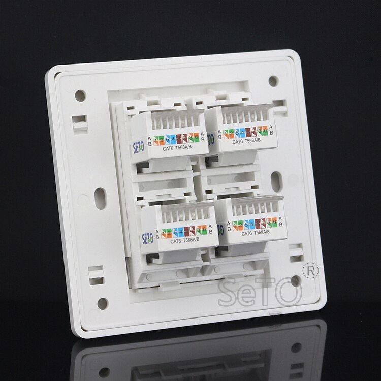 SeTo 86 Type Four Ports Network Lan RJ45 Cat6 Wall... – Vicedeal SeTo 86 Type Four Ports Network Lan RJ45 Cat6 Wall... – Vicedeal