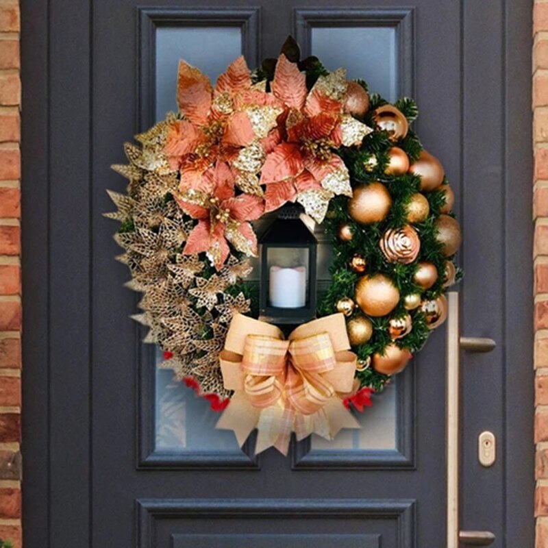 Red Christmas Wreath Champagne Gold Christmas Wrea Grandado