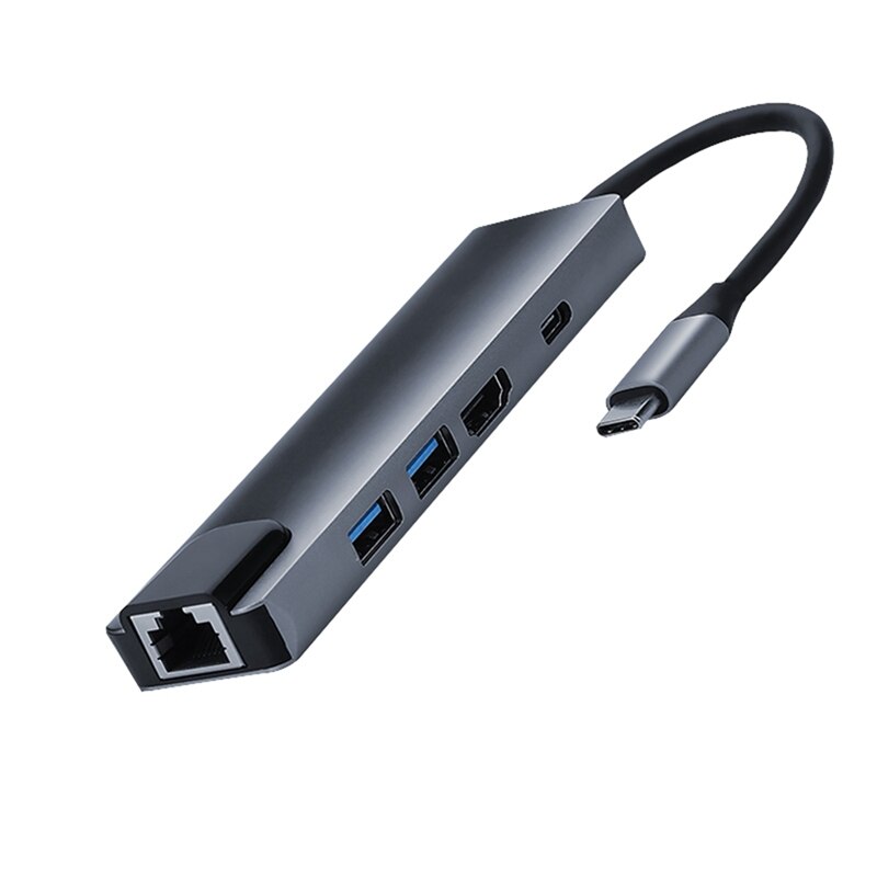 5 In 1 Type-C Hub USB-C Naar Hdmi USB3.0 Lan Ether... – Grandado