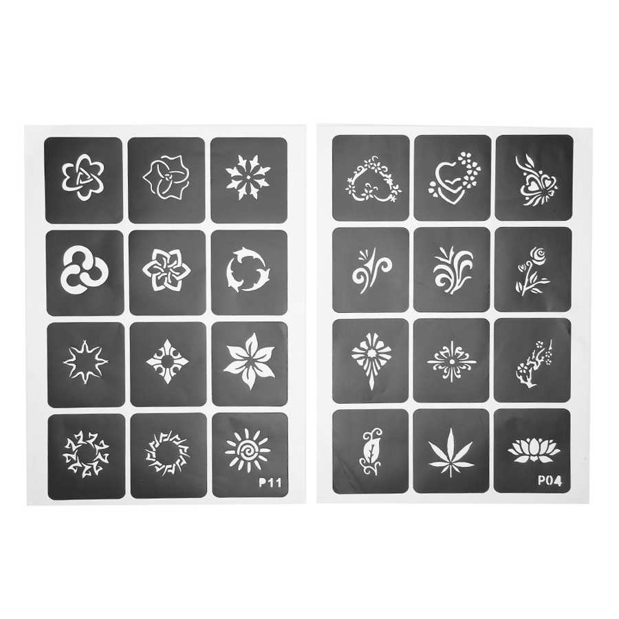 4 Sheets Temporary Tattoo Stencils Reusable Small ... – Grandado