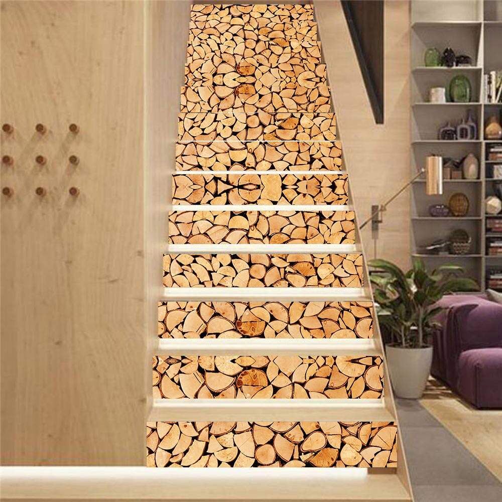 13 Pcs/Set Wooden Pattern Self Adhesive Stairs Sti... – Grandado
