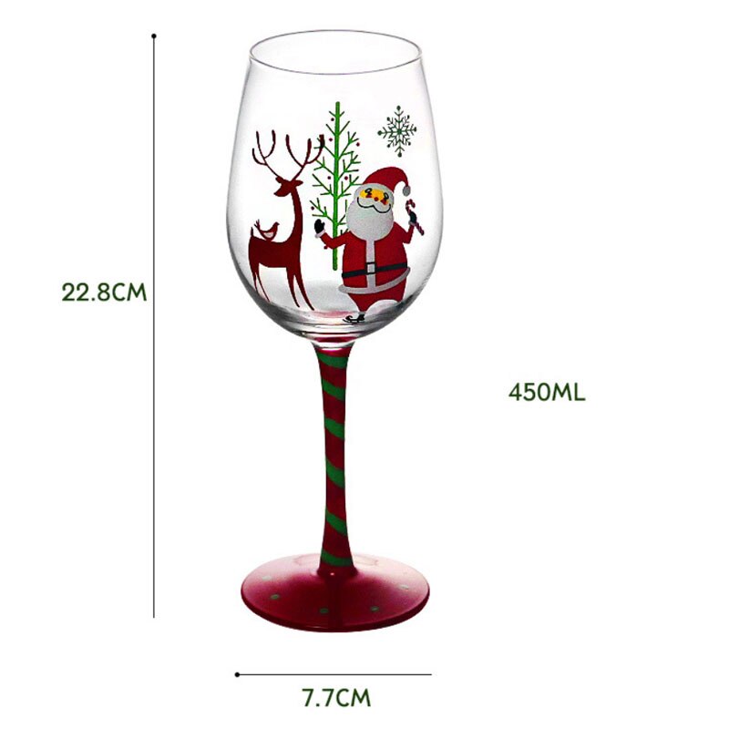 1/2Pcs 450ml Christmas Wine Glass Cup Hand Painted... – Vicedeal