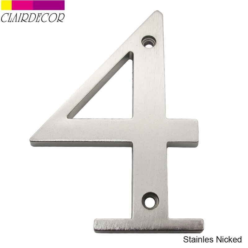 101mm Satin Nickel House Number Door Sign Big Huis... – Grandado