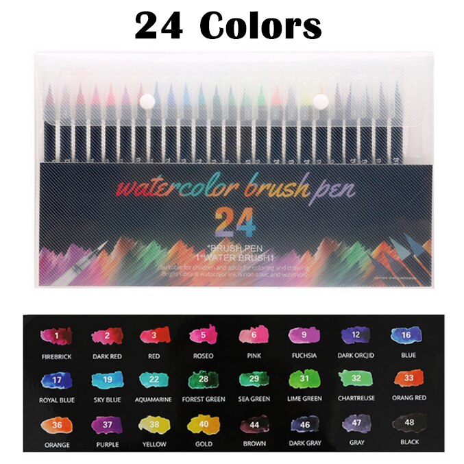 20/24/48/Set Watercolor Pen Painting Markers Pen P... – Grandado