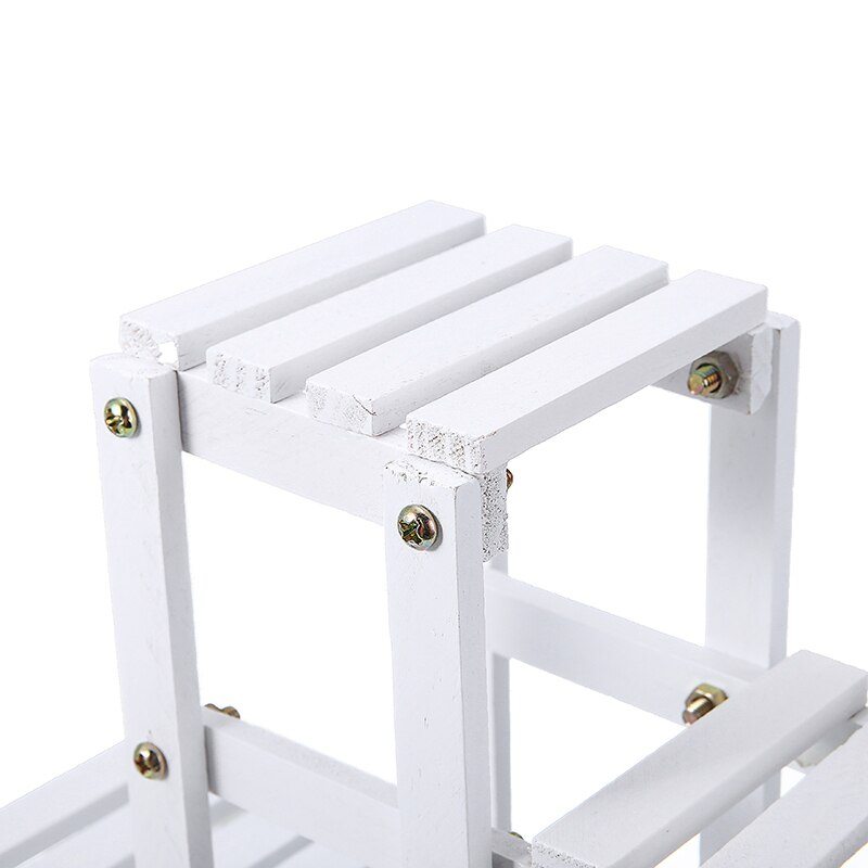 Flower Pot Shelf White Wooden Plant Stand Balcony ... – Grandado