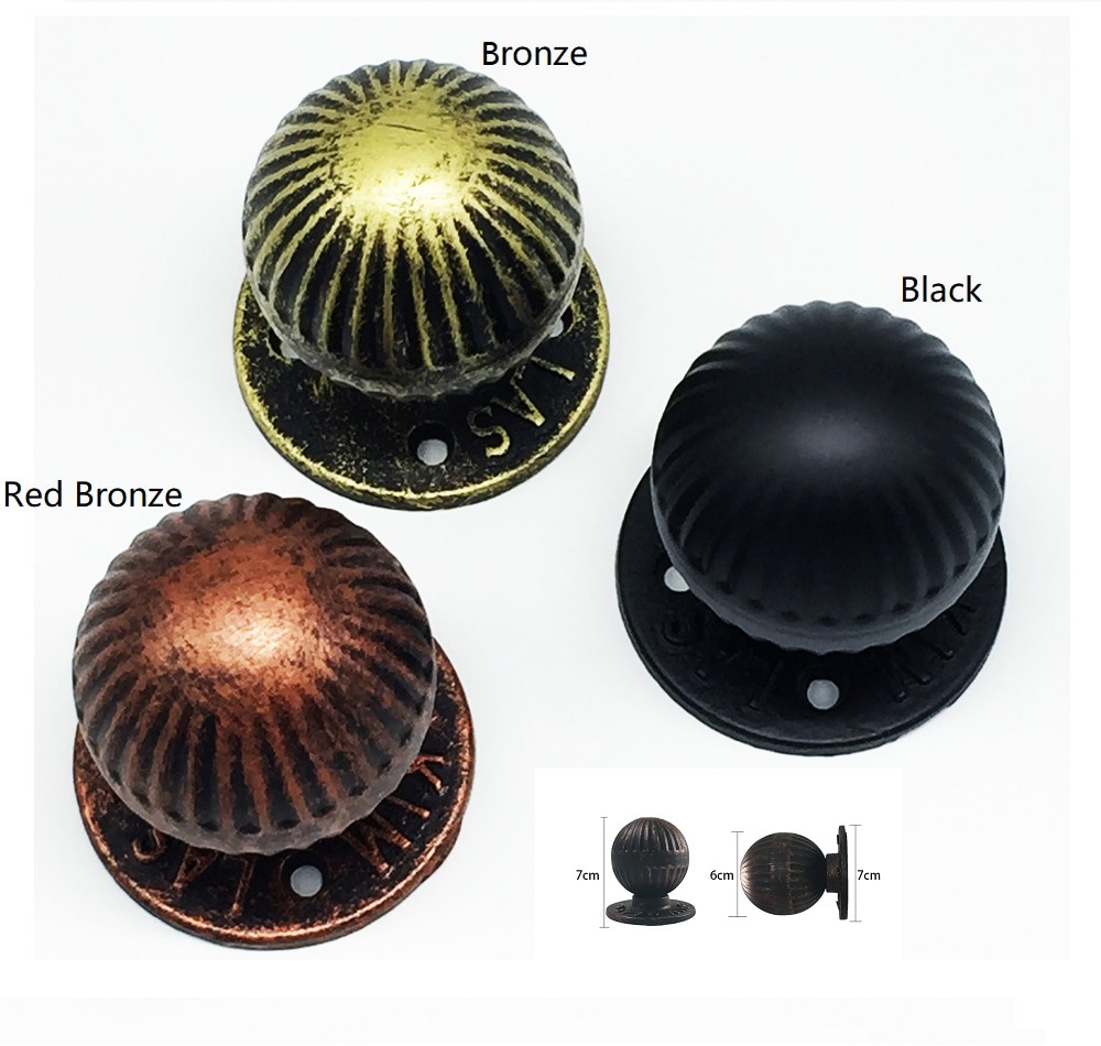 Round Ball Vintage Iron Wooden Door Knob Pull Hand... – Vicedeal