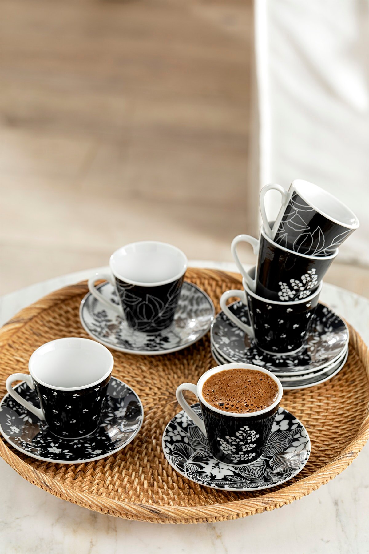 12 Stuk Koffie Cup Set 80 Ml Zwart Turkse Koffie E... – Grandado