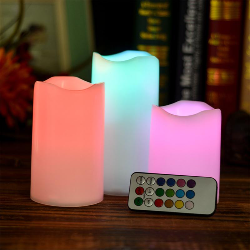 3Pcs/Set Remote Control Candle Light Colorful LED ... – Grandado