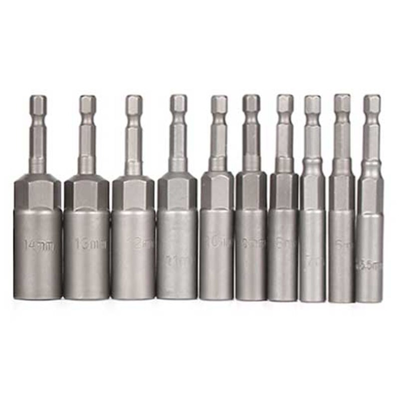 10Pc 1/4 Inch Wrench Hex Bit Socket Set Deep Long ... – Grandado